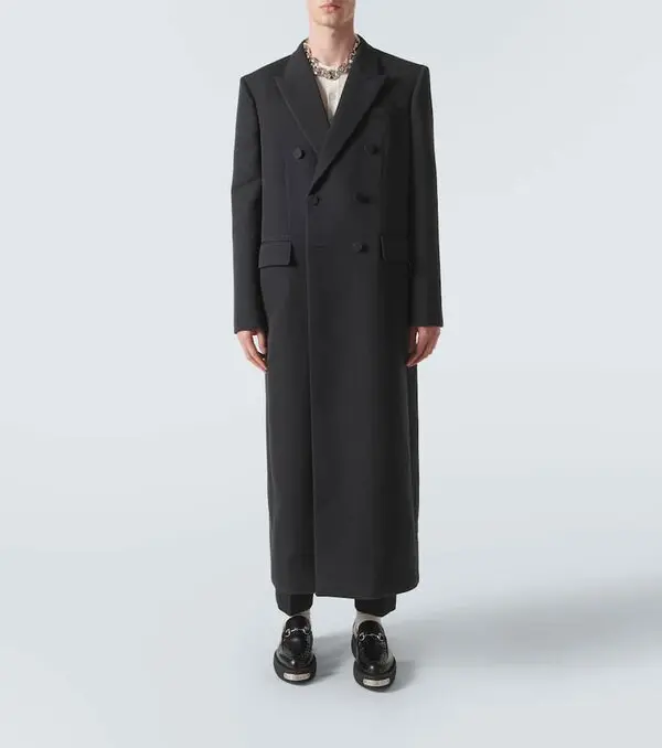Gucci Web Stripe Wool Overcoat