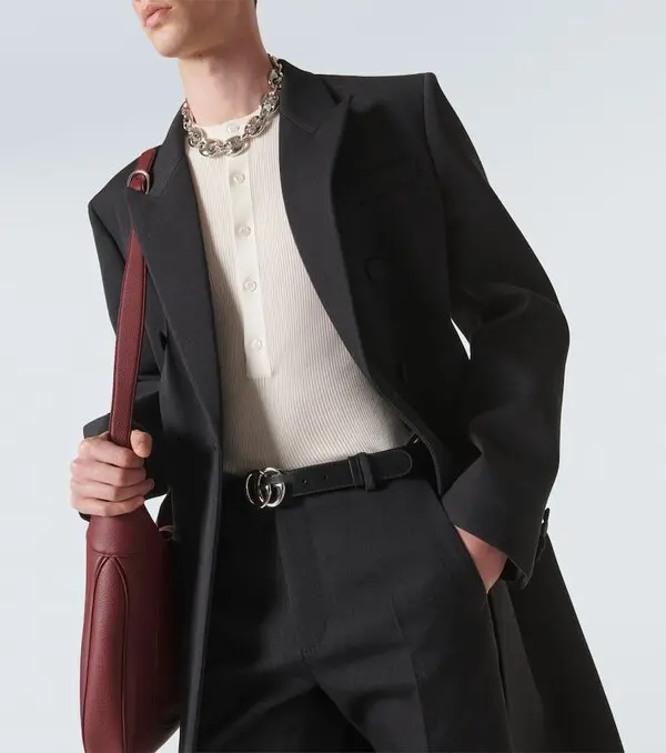 Gucci Web Stripe Wool Overcoat