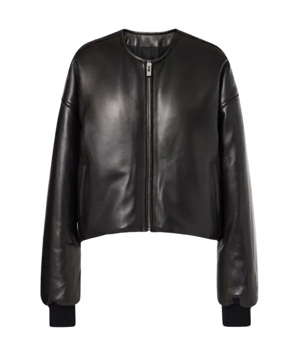Alaïa Leather Bomber Jacket