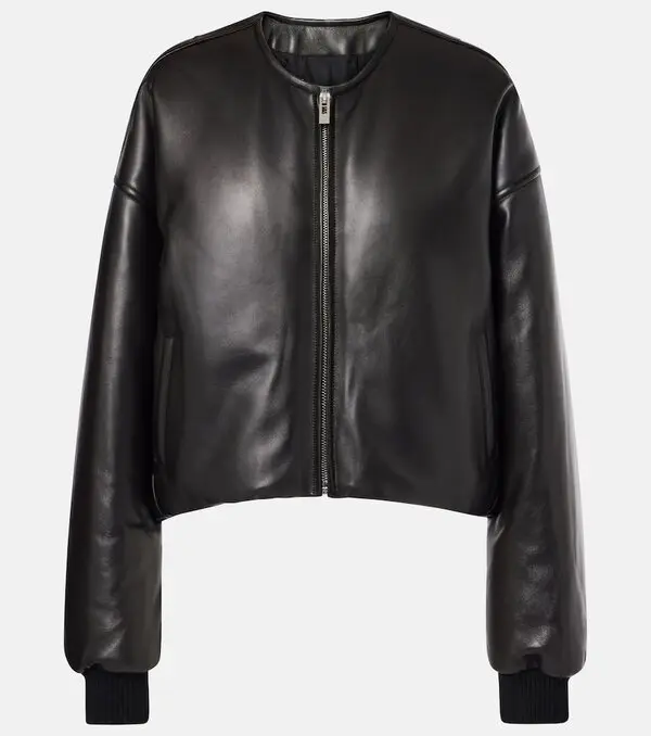 Alaïa Leather Bomber Jacket