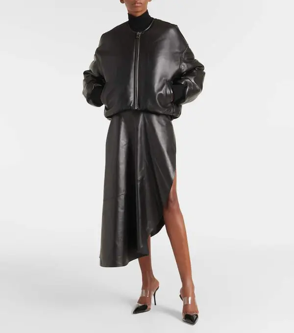 Alaïa Leather Bomber Jacket