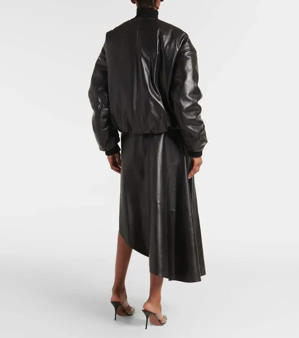 Alaïa Leather Bomber Jacket