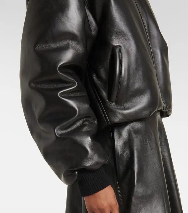 Alaïa Leather Bomber Jacket