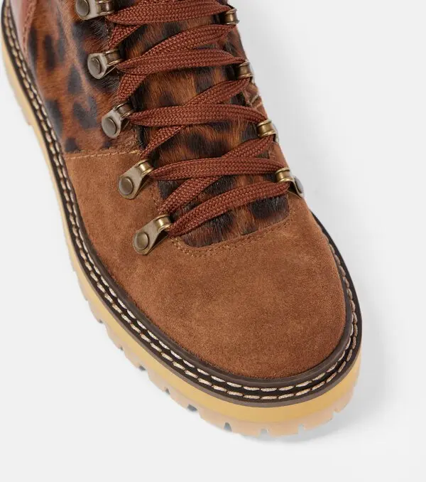See By Chloé Eileen Leopard-print Lace-up Boots