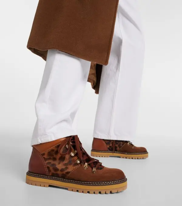 See By Chloé Eileen Leopard-print Lace-up Boots