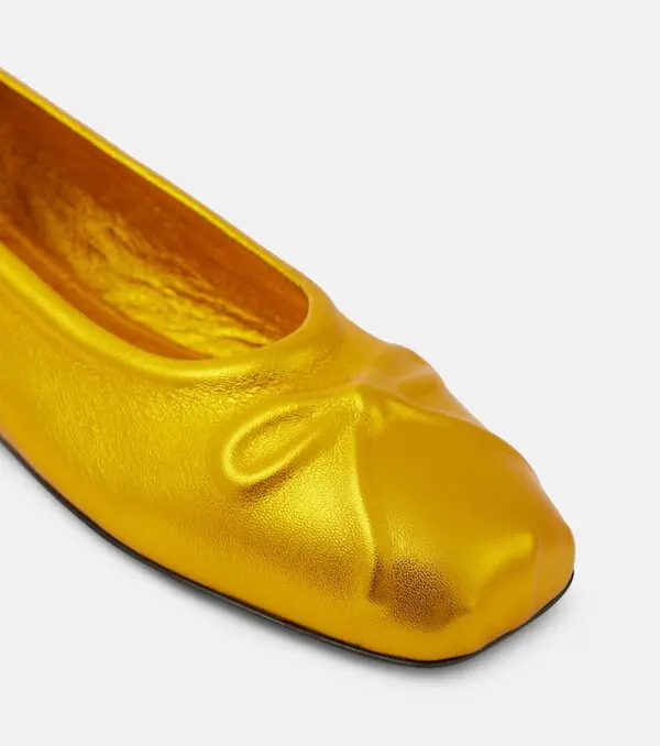 Marni Leather Ballet Flats - Yellow