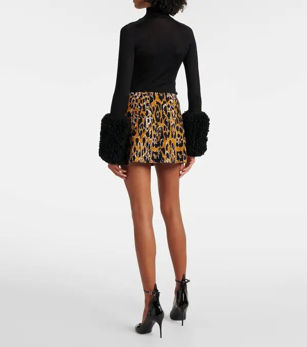 Alaïa Leopard-print Mini Skirt