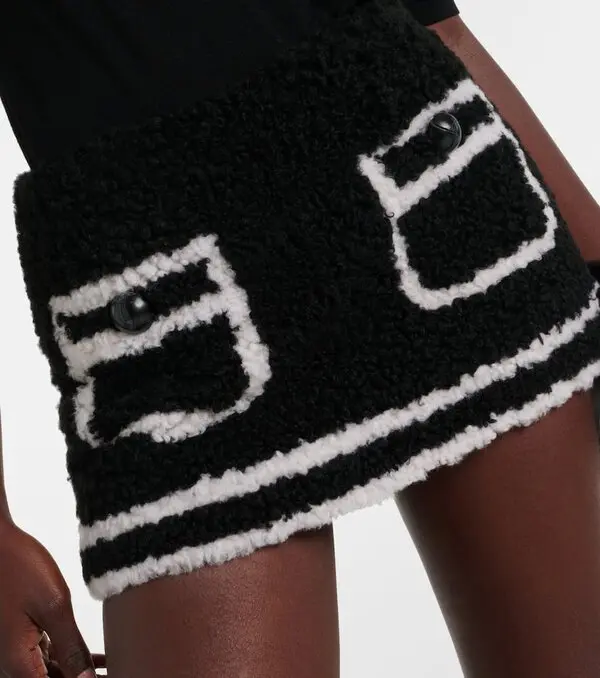 BLANCHA Shearling Mini Skirt