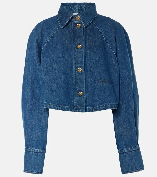 PATOU Cropped Denim Shirt - Blue