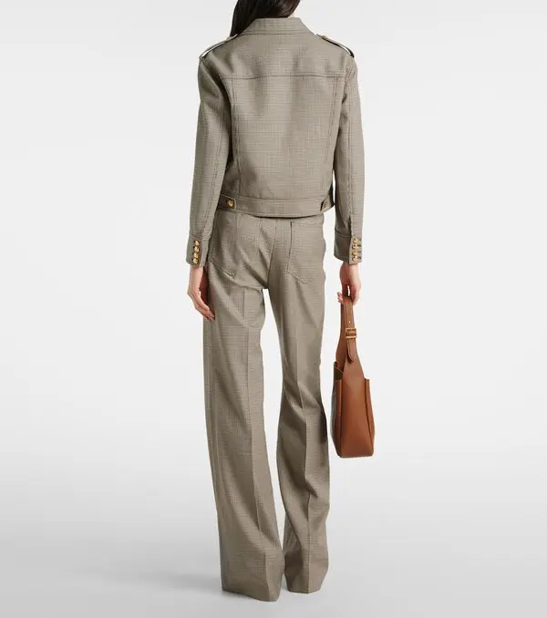 NILI LOTAN Lise Cropped Virgin Wool Jacket