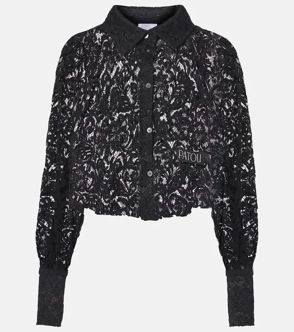 PATOU Cropped Lace Blouse