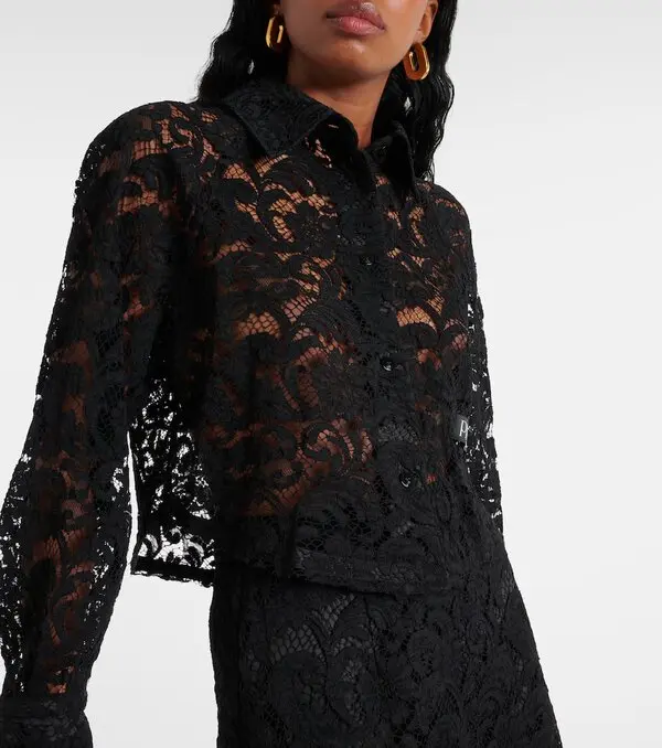 PATOU Cropped Lace Blouse