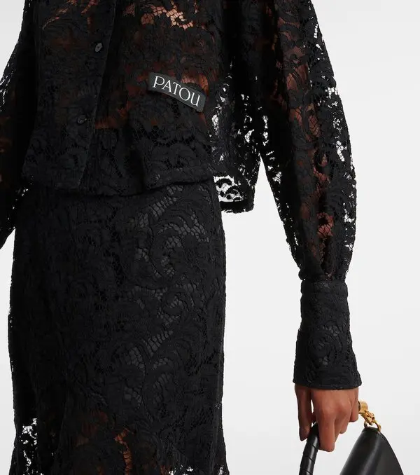 PATOU Cropped Lace Blouse