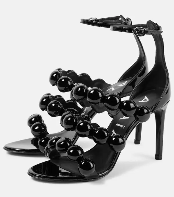 Alaïa La Bombe 90 Patent Leather Sandals