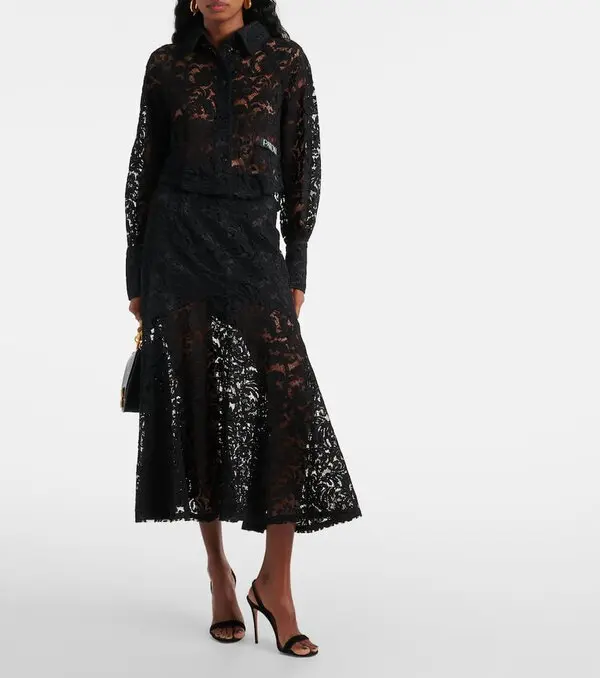 PATOU Cotton-blend Lace Maxi Skirt