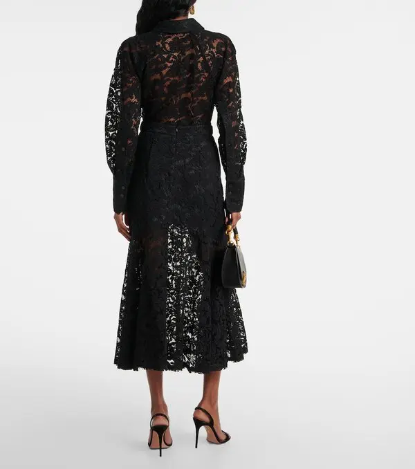 PATOU Cotton-blend Lace Maxi Skirt