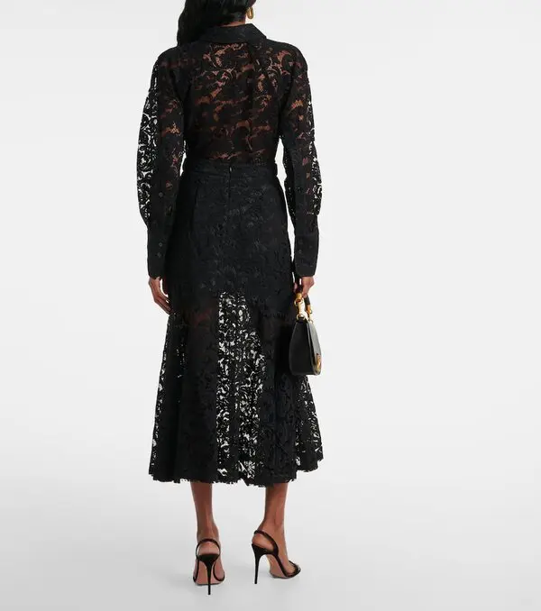 PATOU Cotton-blend Lace Maxi Skirt