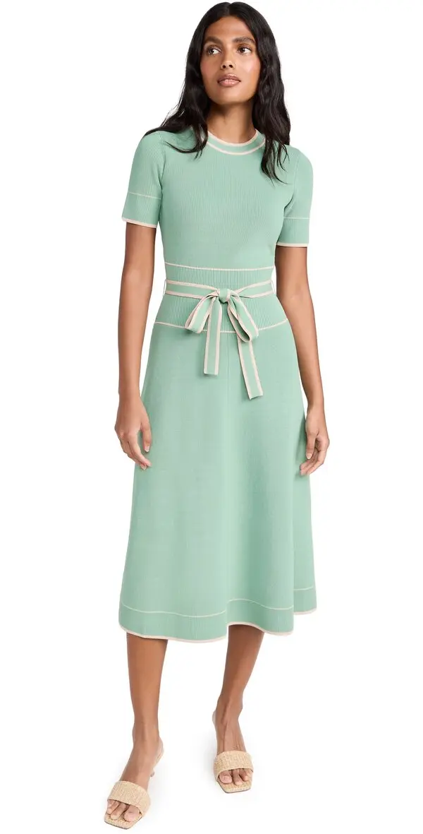 Shoshanna Addison Knit Dress In Pistachio/Camel - 60% Off | Editorialist