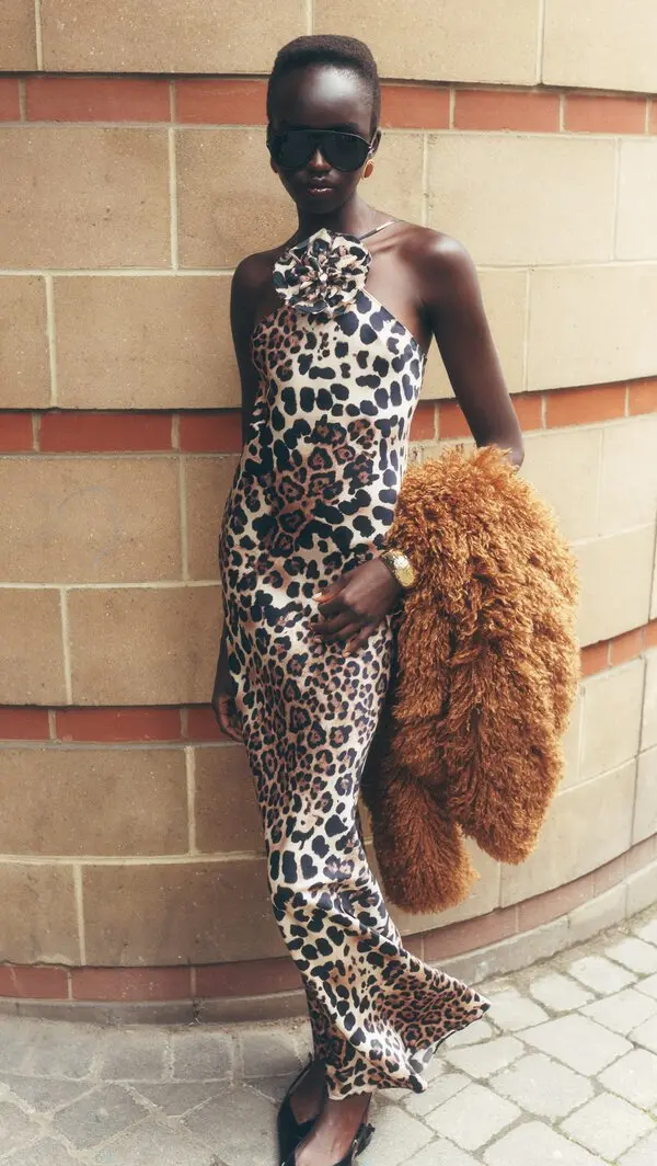 Rodarte Leopard Printed Silk Satin Halter Gown In Brown - 50% Off |  Editorialist