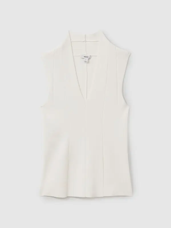 REISS Kimmy Knitted Vest - Ivory
