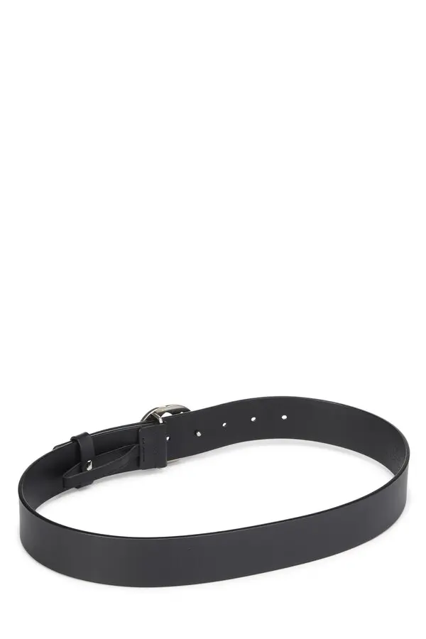 Gucci Leather Belt With Running Gg Buckle - Black