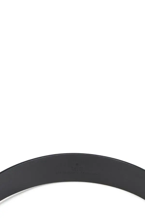 Gucci Leather Belt With Running Gg Buckle - Black