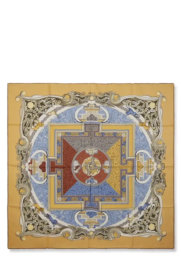 Hermès Multicolor 'animaux Solaires' Silk Scarf 90