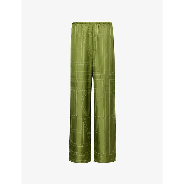 TOTEME Wide-leg High-rise Silk-twill Trousers