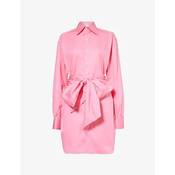 Woera Relaxed-Fit Cotton Mini Dress In Pink - 73% Off | Editorialist