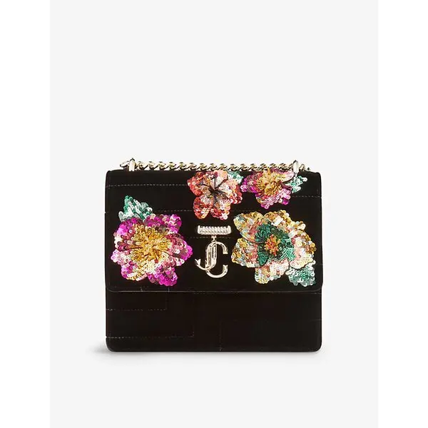 JIMMY CHOO Avenue Quad Velvet Cross-body Bag
