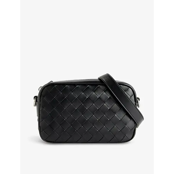 Bottega Veneta Avenue Leather Cross-body Bag - Black-silver