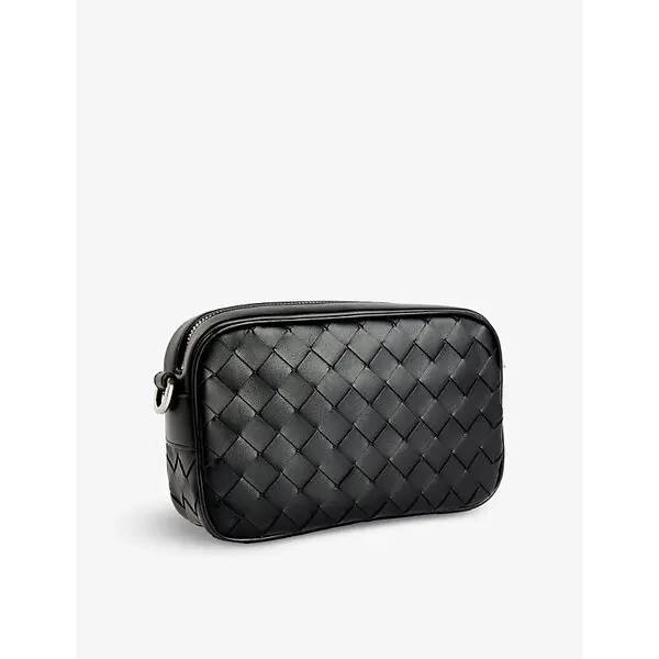 Bottega Veneta Avenue Leather Cross-body Bag - Black-silver