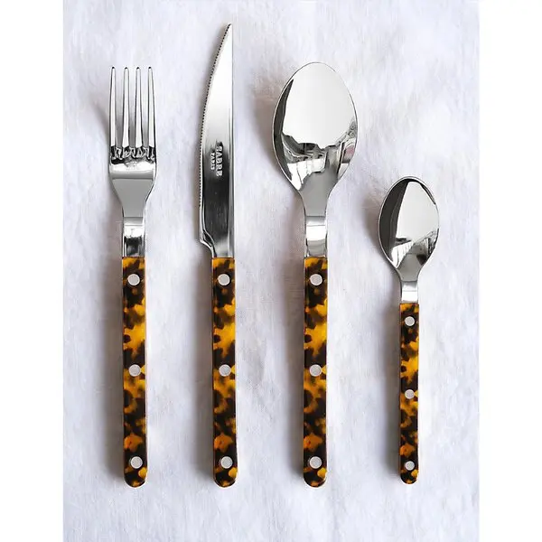 SABRE Bistrot Stainless-steel And Acrylic Cutlery Set Of 24 - Faux Tortoise