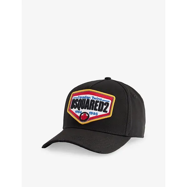 Dsquared2 Cotton Baseball Cap With Brand Appliqu - Nero