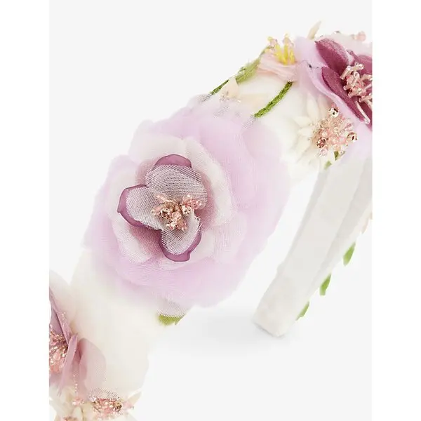 Jennifer Behr Lindy Brand-Patch Silk Headband - Pastel-Multi  display picture 2