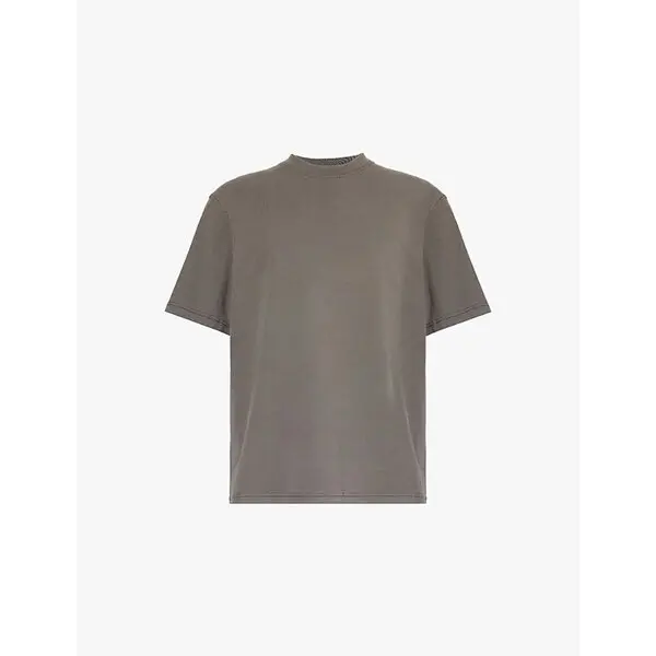 AGOLDE Asha Crewneck Cotton-jersey T-shirt - Flint (wsh Grey)