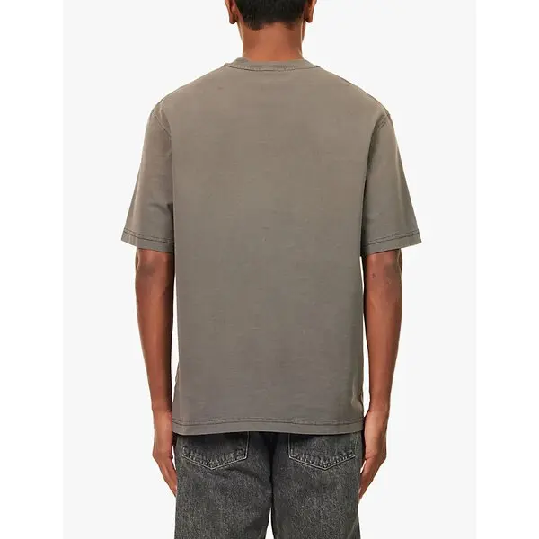 AGOLDE Asha Crewneck Cotton-jersey T-shirt - Flint (wsh Grey)