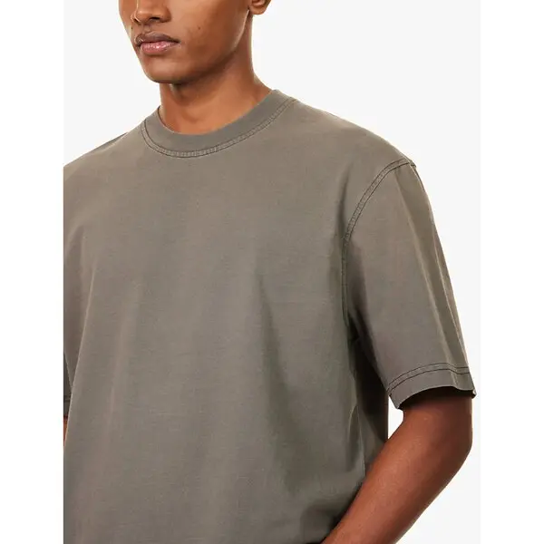 AGOLDE Asha Crewneck Cotton-jersey T-shirt - Flint (wsh Grey)