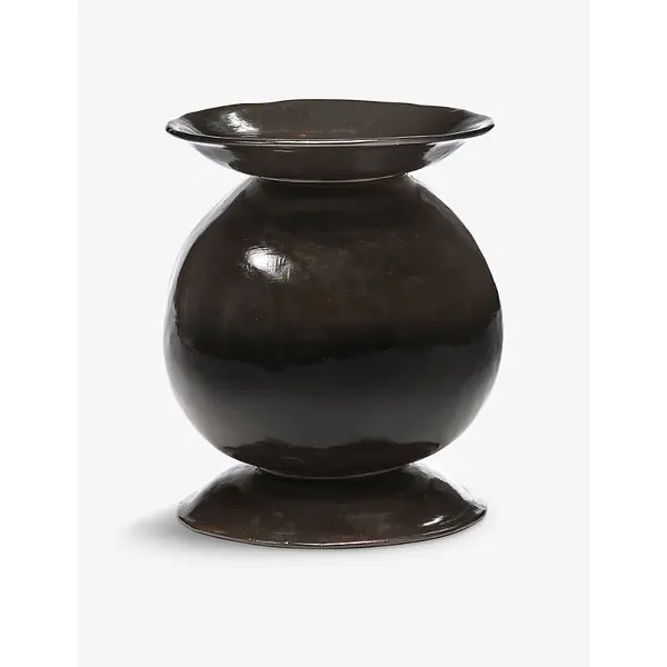 SERAX Ebony La Mere Glazed Stoneware Vase 24.5cm