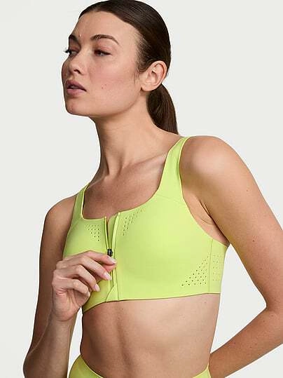 Victoria's Secret Vsx Featherweight Max™ Front-close Sports Bra - Green