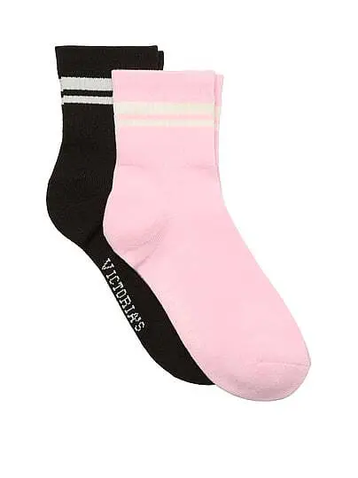 Victoria's Secret Vsx 2-pack Quarter Socks - Print
