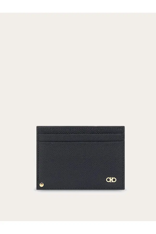 FERRAGAMO Gancini Credit Card Holder - Black