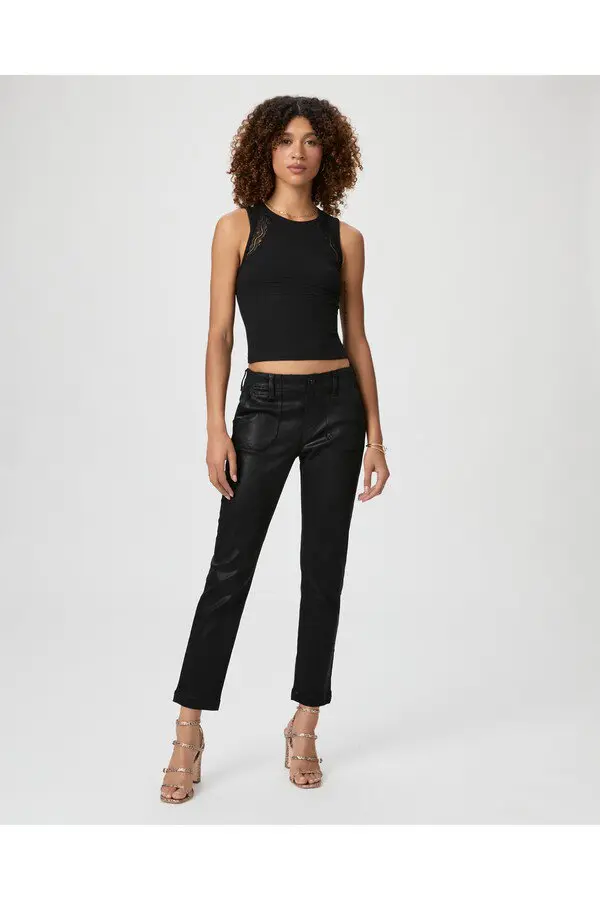 Paige Mayslie Straight Ankle Pant - Black