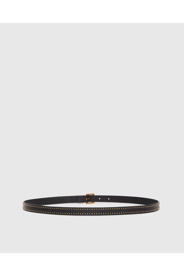 Paige Anya Leather Belt - Black