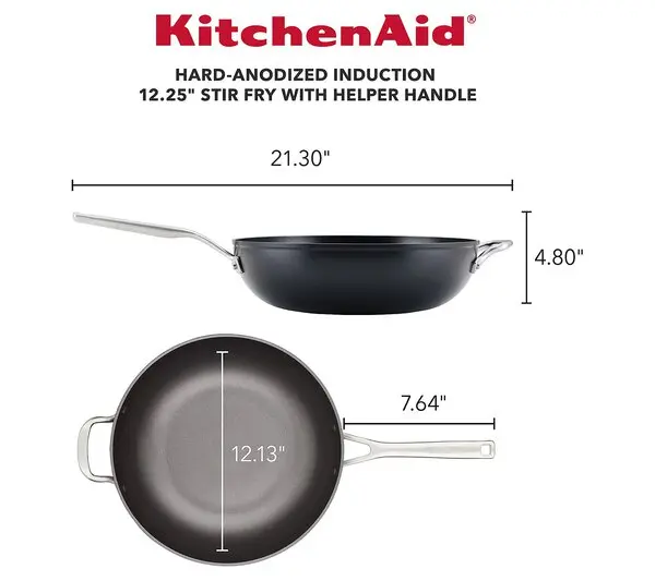 KITCHENAID Hard-anodized Induction Nonstick Wok, 12.25in