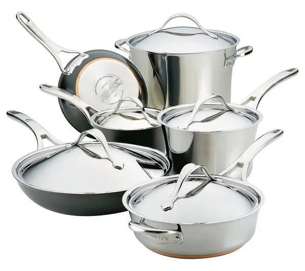 ANOLON Nouvelle Nonstick Induction Cookware Set, 11-piece - One-color