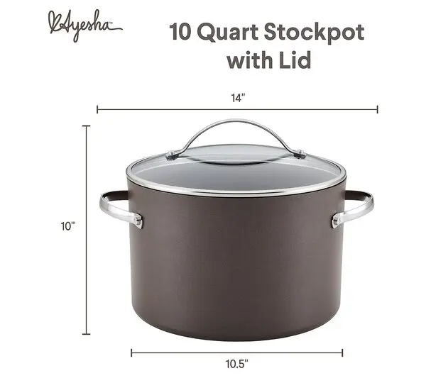 AYESHA CURRY Hard Anodized 10-quart Stockpot & Lid