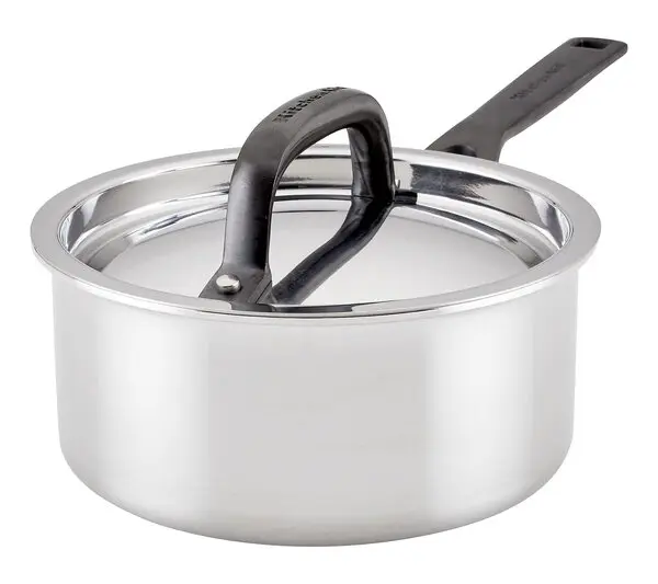 KITCHENAID Stainless Steel Induction Sauce Pan Ith Lid, 1.5qt - Silver