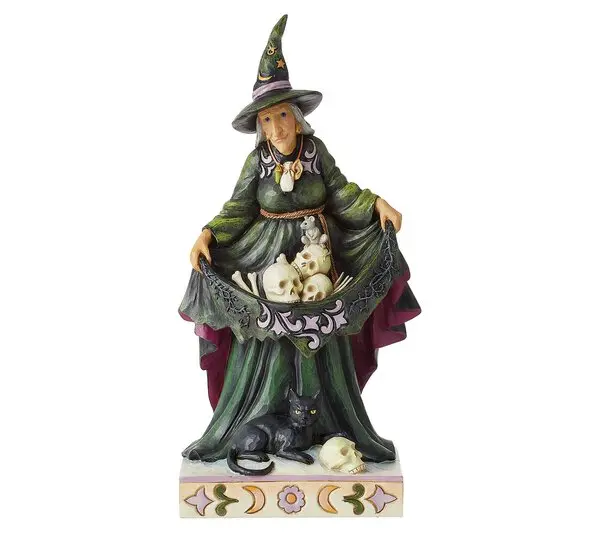 JIM SHORE Scary Witch Skulls Skirt Figurine - One-color