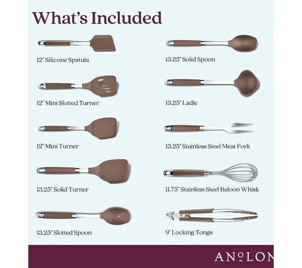 ANOLON Suregrip Nonstick Kitchen Utensil Set, 1 0pc